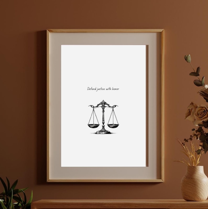 Lawyer Printable Wall Art – Justice Scales Print, Law Office Decor ...
