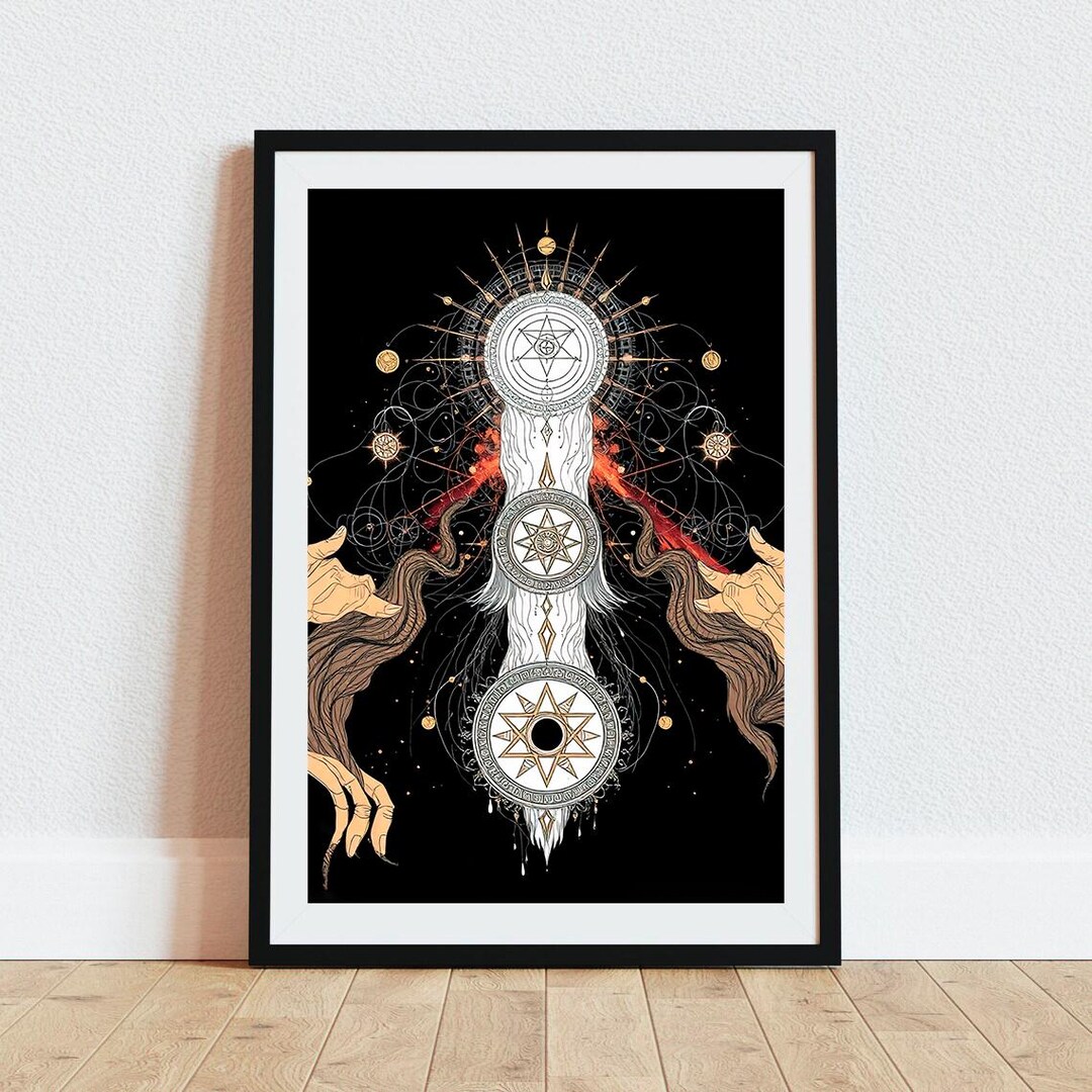 Magic Hands - Esoteric Sacred Geometry Poster, Mystical Decor, Occult ...