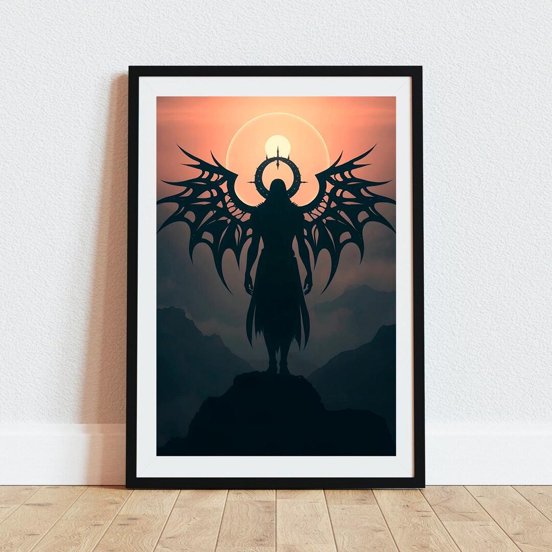 Lucifer Dark Angel Digital Art | Fallen Angel Printable Wall Art ...