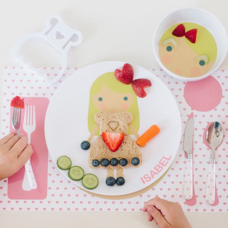 Girls Plate and Bowl - Etsy