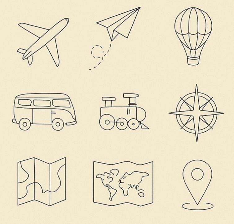85+ Travel Tattoos | Fineline Wanderlust Flash Sheet | Minimalist ...