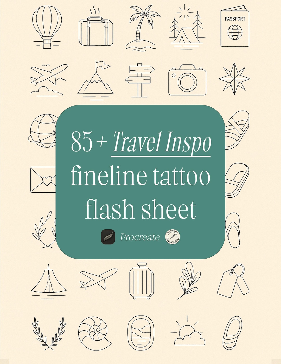 85+ Travel Tattoos | Fineline Wanderlust Flash Sheet | Minimalist ...