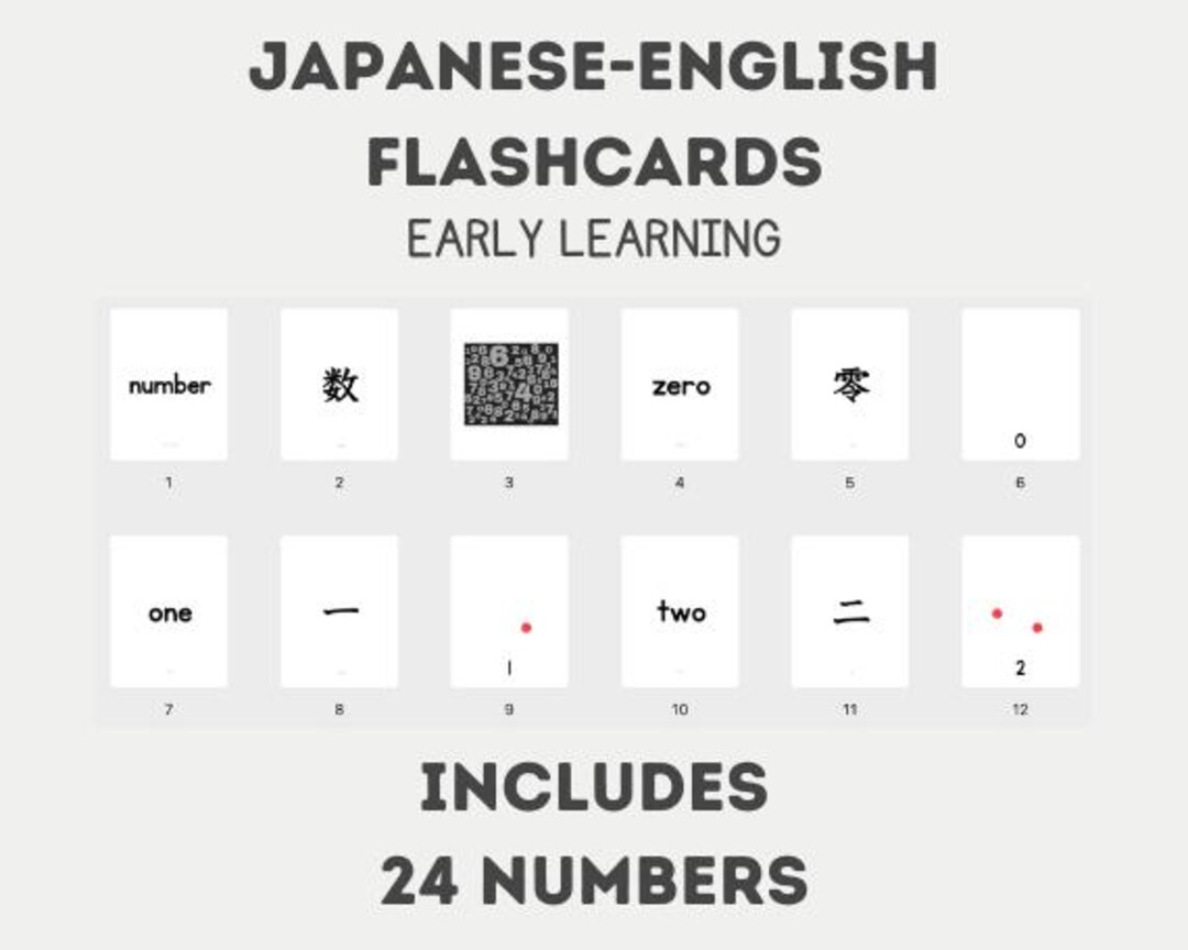 Printable Japanese-english Number Flashcards | Bilingual Flashbook for ...