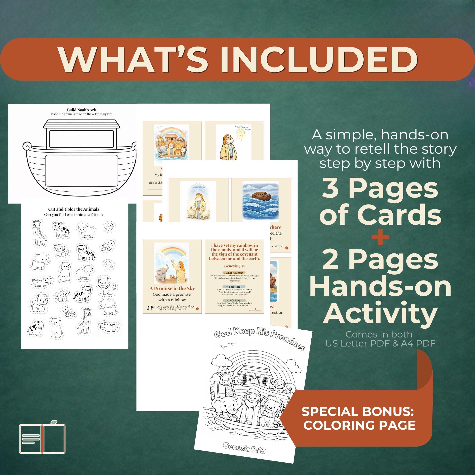 Noah’s Ark Bible Story Flipbook Craft for Kids | Christian Printable ...