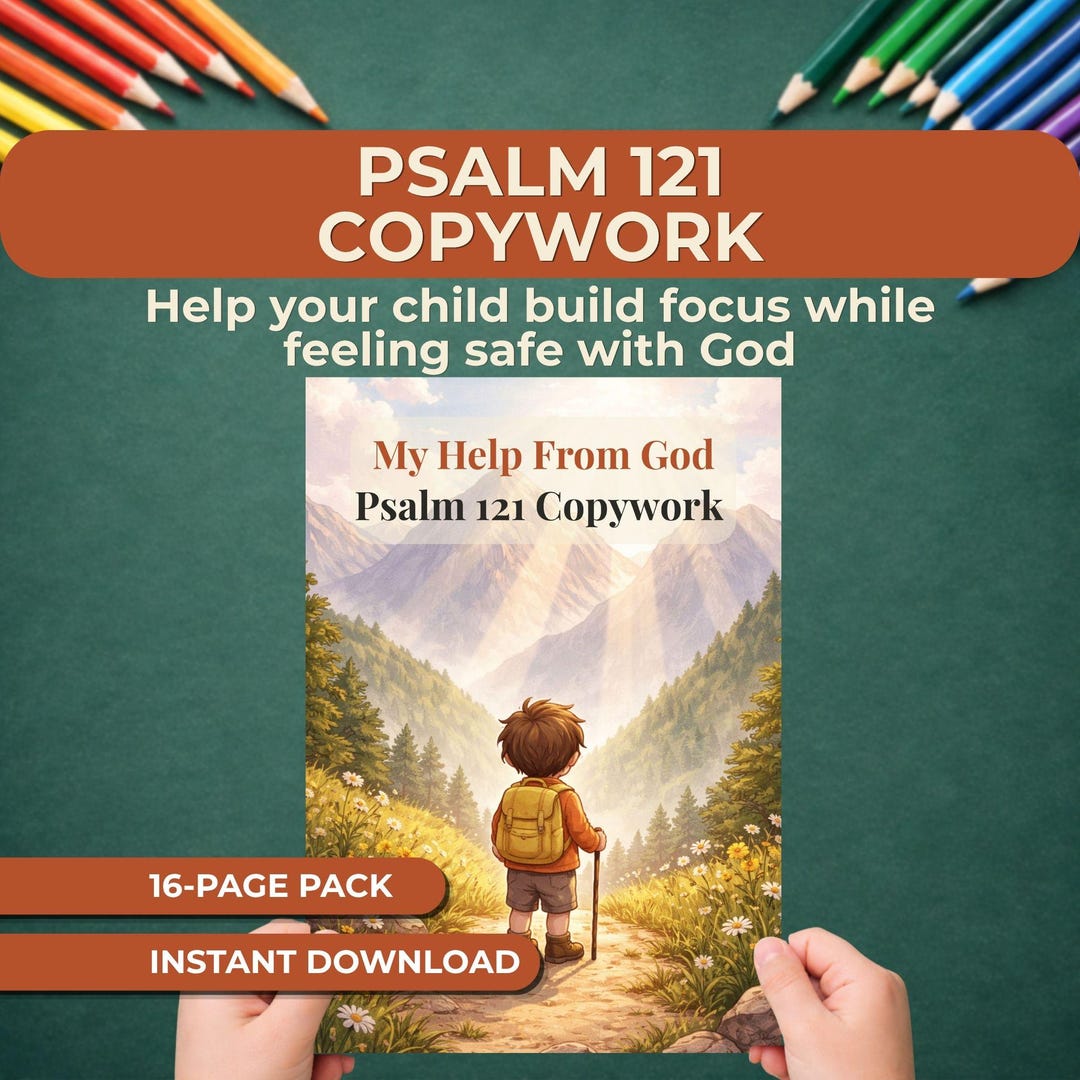 Psalm 121 Copywork for Kids, Christian Handwriting Practice, Bible ...