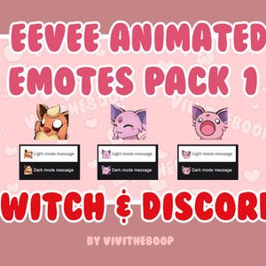 3 Cute Eevee Animated Emotes Gifs Pack 1 - Clap, Giggle, Yap - Etsy