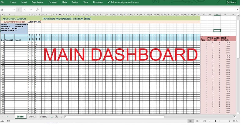 Editable Student Attendance Sheet Template: Excel Tracker (digital ...