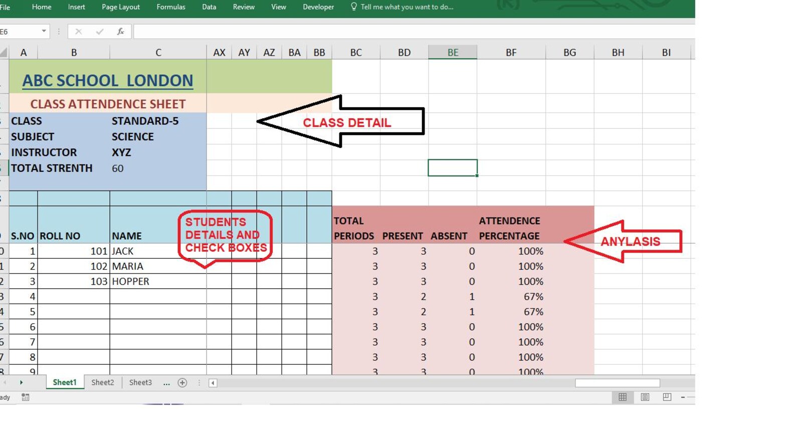 Editable Student Attendance Sheet Template: Excel Tracker (digital ...