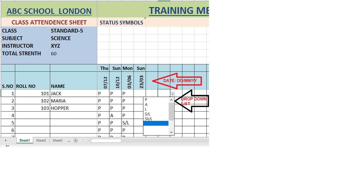 Editable Student Attendance Sheet Template: Excel Tracker (digital ...