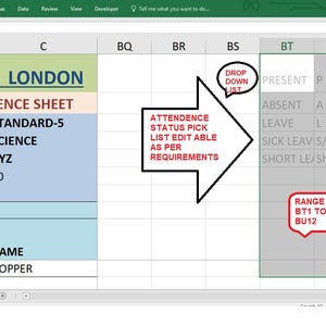 Editable Student Attendance Sheet Template: Excel Tracker (digital ...