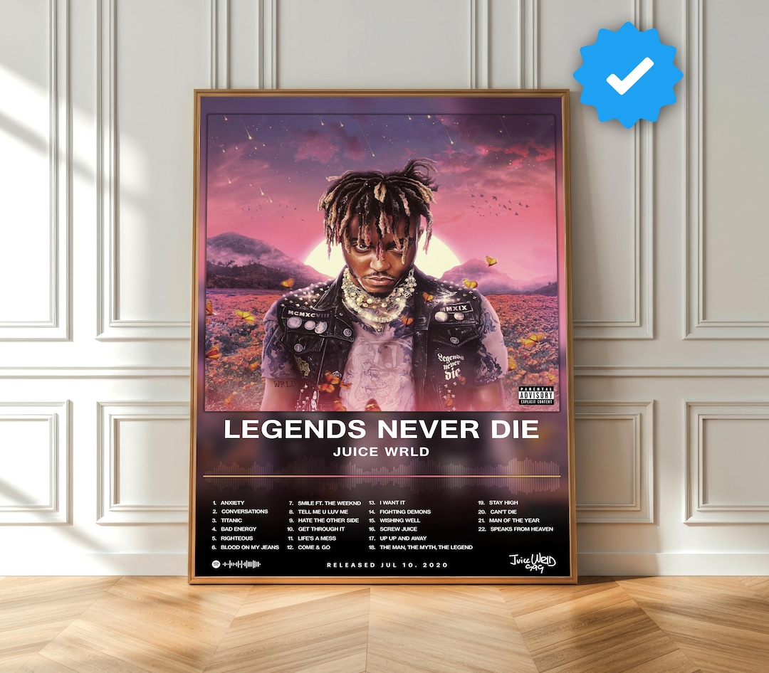 Juice WRLD Poster | Legends Never Die Poster | Legends Never Die Album ...