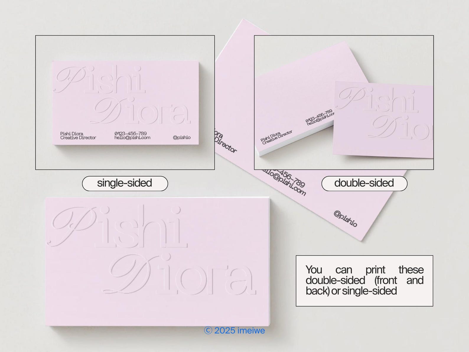 Editable & Printable Embossed Business Card Canva Template | Double ...