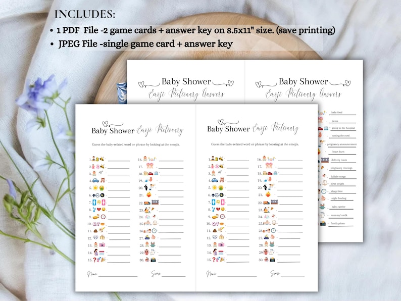 Emoji Pictionary Baby Shower Game | Printable Gender Neutral Baby ...