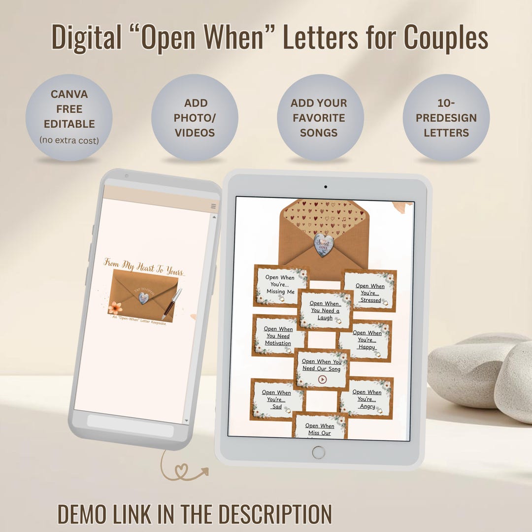 Digital Open When Letters for Long Distance Relationship, LDR Gift for ...