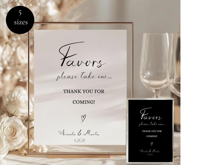Wedding Favor Sign | Please Take One Sign | Minimalist Wedding & Bridal ...