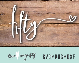 Hello Fifty SVG DXF & PNG Files Design Cricut | Etsy