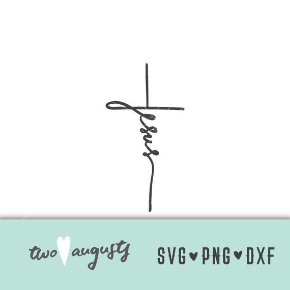 Jesus Cross Cursive SVG DXF & PNG Christian Files Design - Etsy
