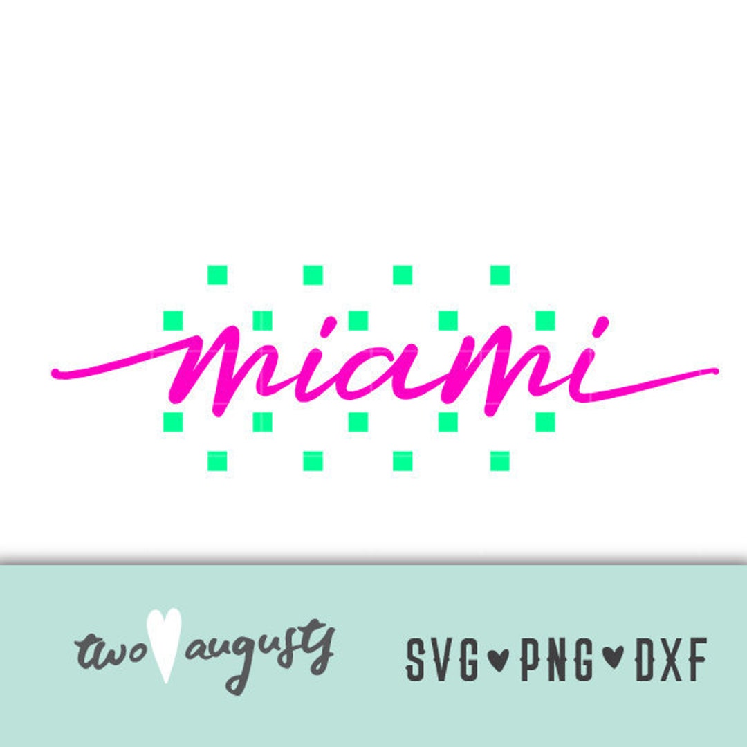 Miami 80's SVG, DXF, & PNG, Files, Design, Cricut, Silhouette, Trendy ...
