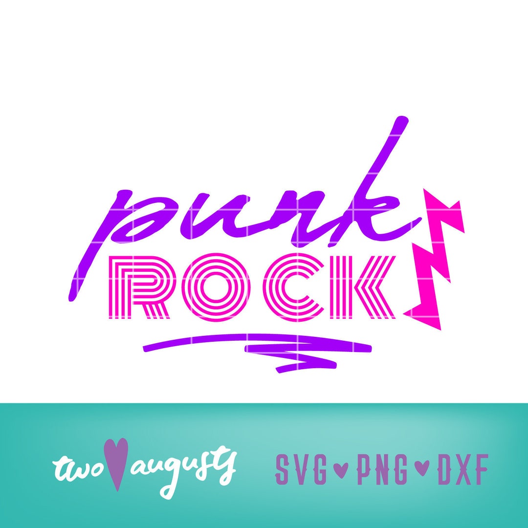 Punk Rock 80's, SVG, DXF, & PNG, Files, Design, Cricut, Silhouette ...