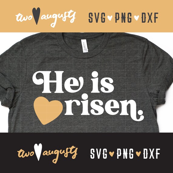 He is Risen Heart Vintage SVG DXF PNG Christian File | Etsy