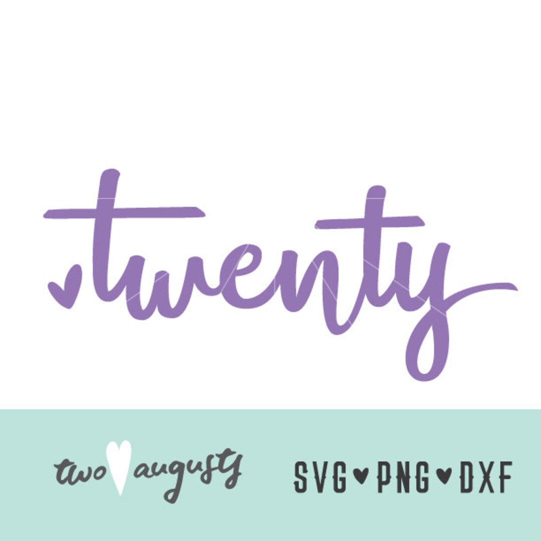 Twenty SVG, DXF, & PNG, Dateien, Design, Cricut, Silhouette, Trendy, 20 ...