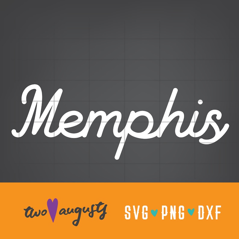 Memphis Souvenir City Stylish Trendy SVG, DXF, & PNG, Style, Cursive ...