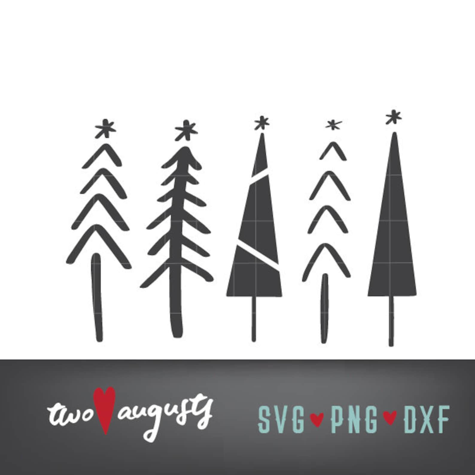 Tall Skinny Christmas Trees Set 2 SVG DXF & PNG Christian | Etsy