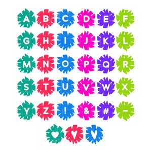 School Letters, Pom Poms SVG, DXF, PNG, Fan, Files, Design, Cricut ...
