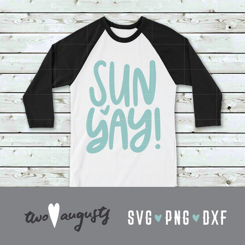 Sunyay Sun Yay Sunday Church Day SVG DXF PNG - Etsy