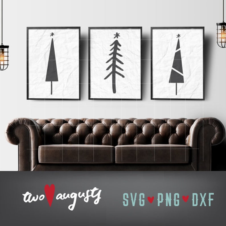 Tall Skinny Christmas Trees Set 2 SVG DXF & PNG Christian - Etsy