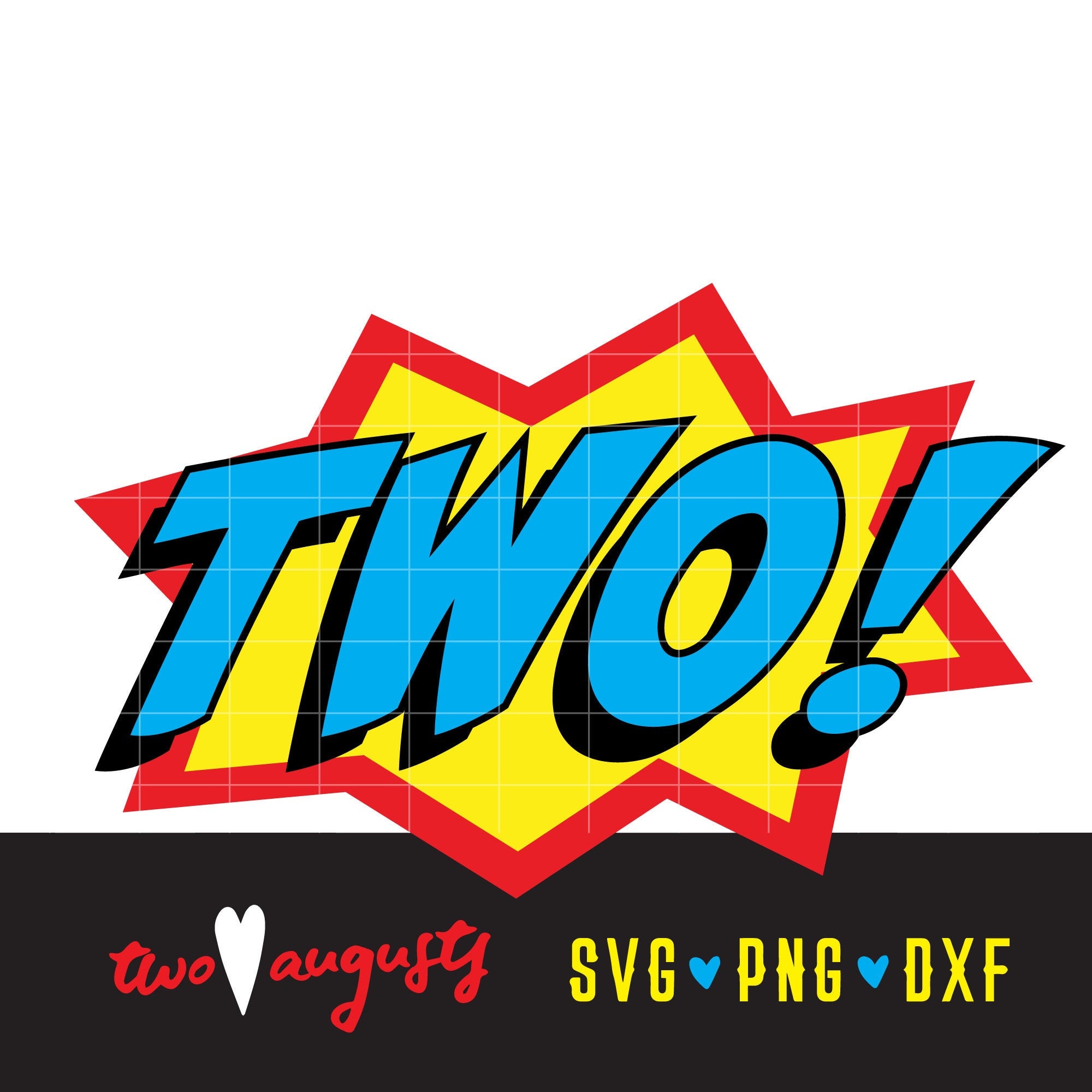 Two Birthday Superhero SVG DXF PNG Hero File Design - Etsy