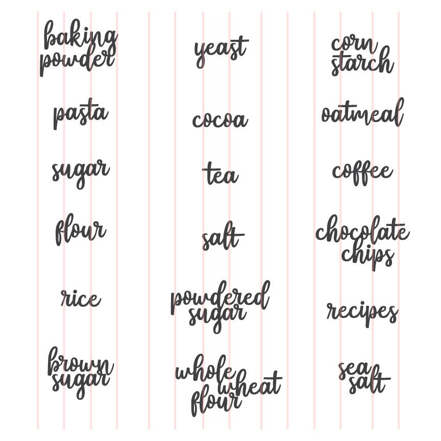Pantry Labels SVG DXF & PNG Files Design Cricut - Etsy