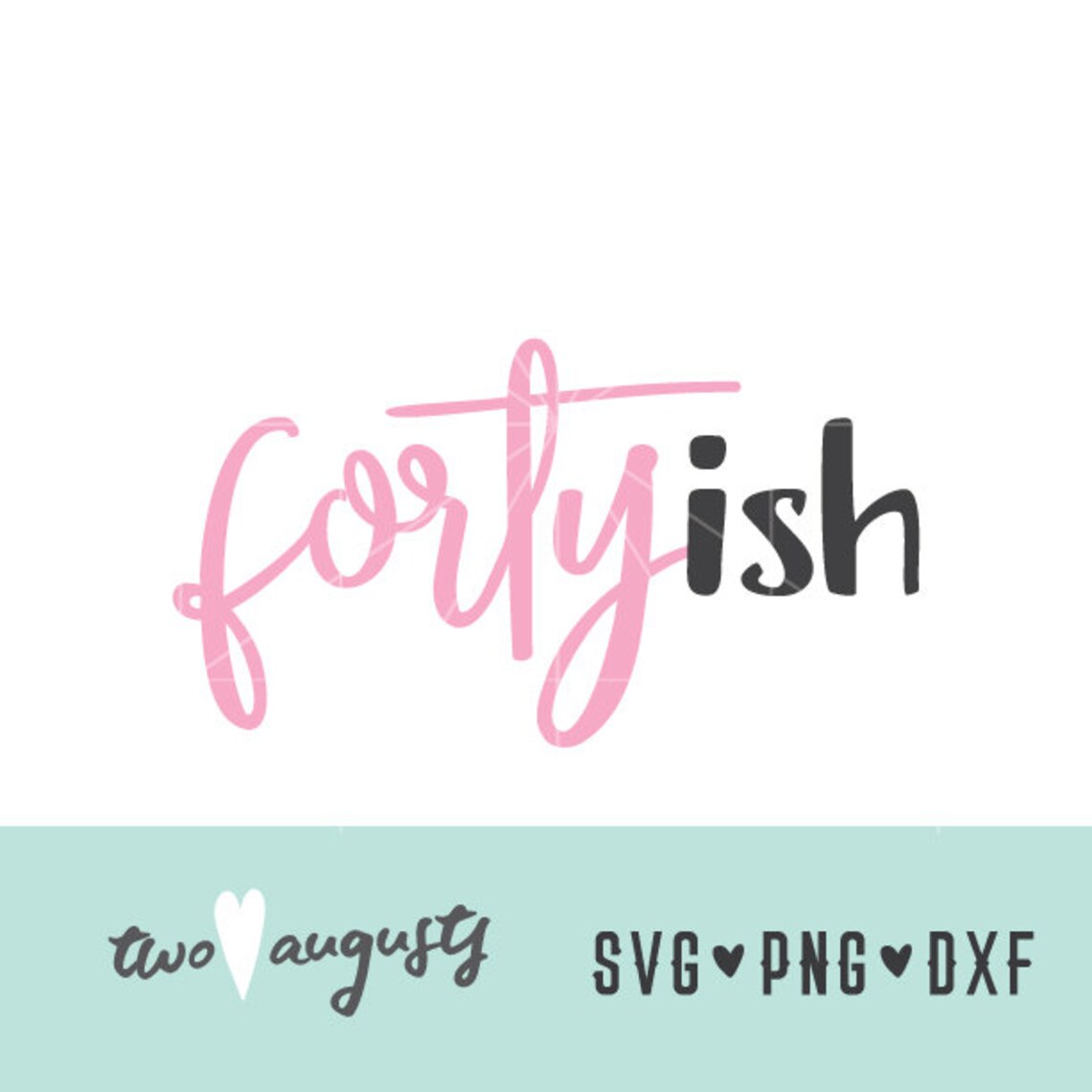 Forty-ish, Fortyish, Hand-lettered SVG, PNG, DXF, Cricut Cut File, 40th ...