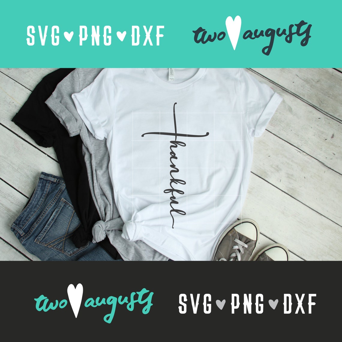 Thankful Cross SVG DXF PNG Christian File Design Cricut | Etsy
