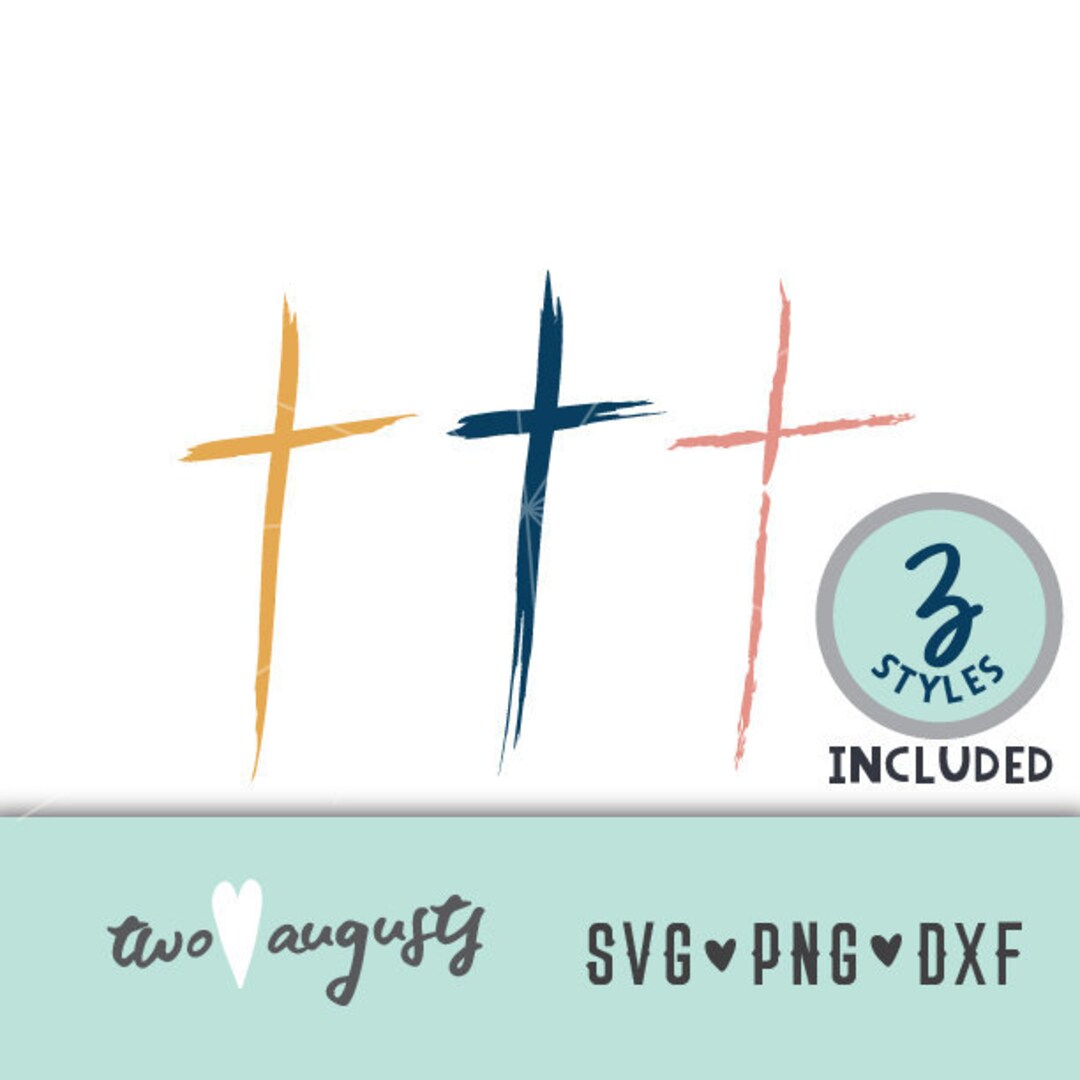 Rugged Painterly Cross SVG, DXF, & PNG, Christian, Files, Design ...