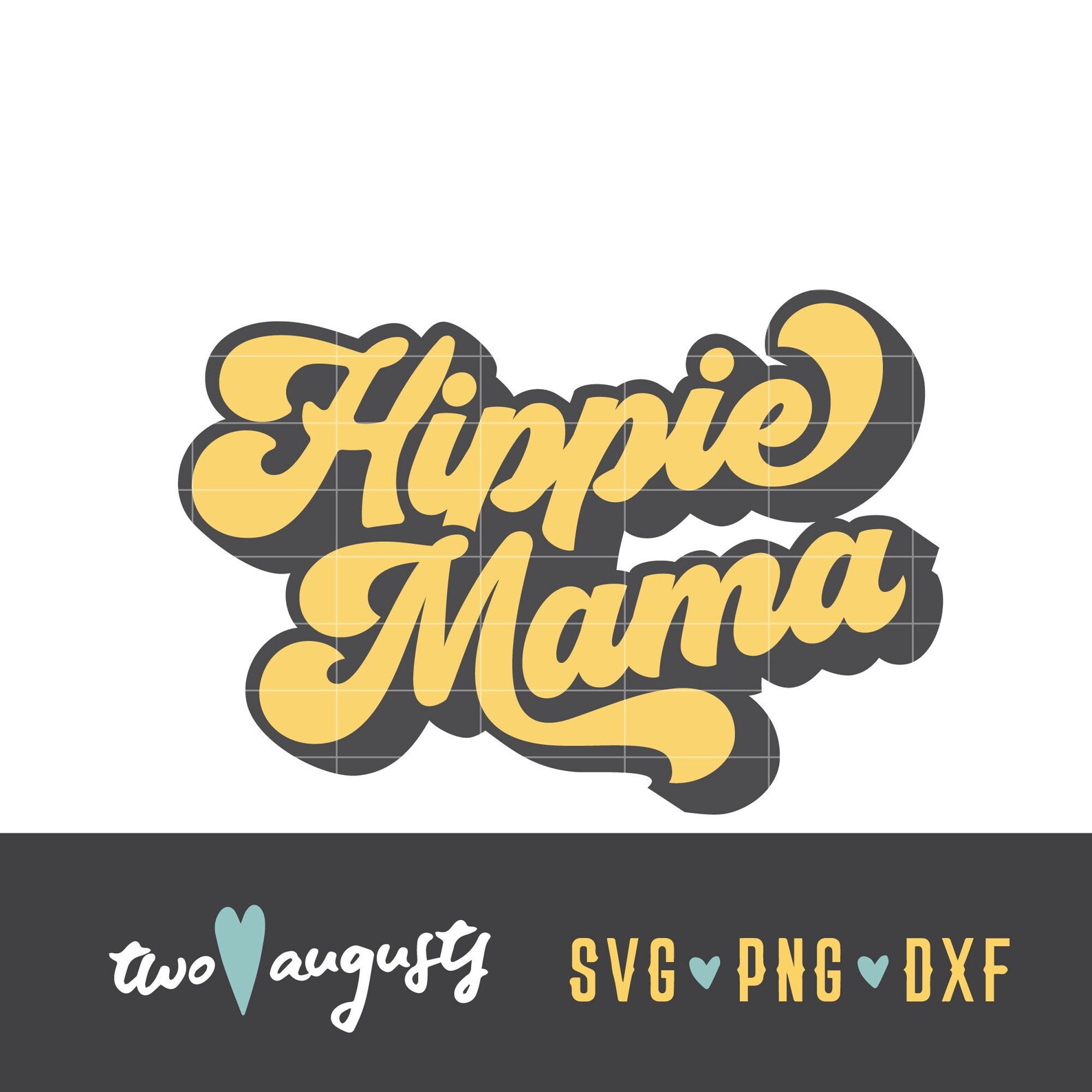 Hippie Mama Retro 70's 70s Cursive Mom SVG DXF | Etsy