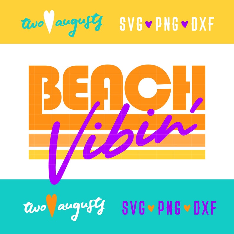 Beach Vibin, Vibe, Neon, 90s, 80s, SVG, DXF, PNG, Spring Break, File ...