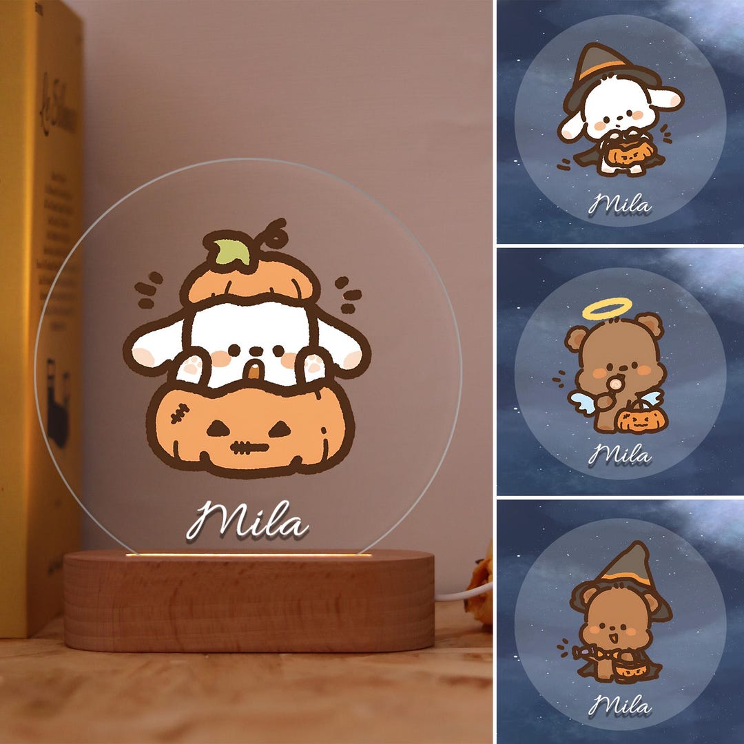 Custom Halloween Character Night Light With Name,personalized Lamp With ...