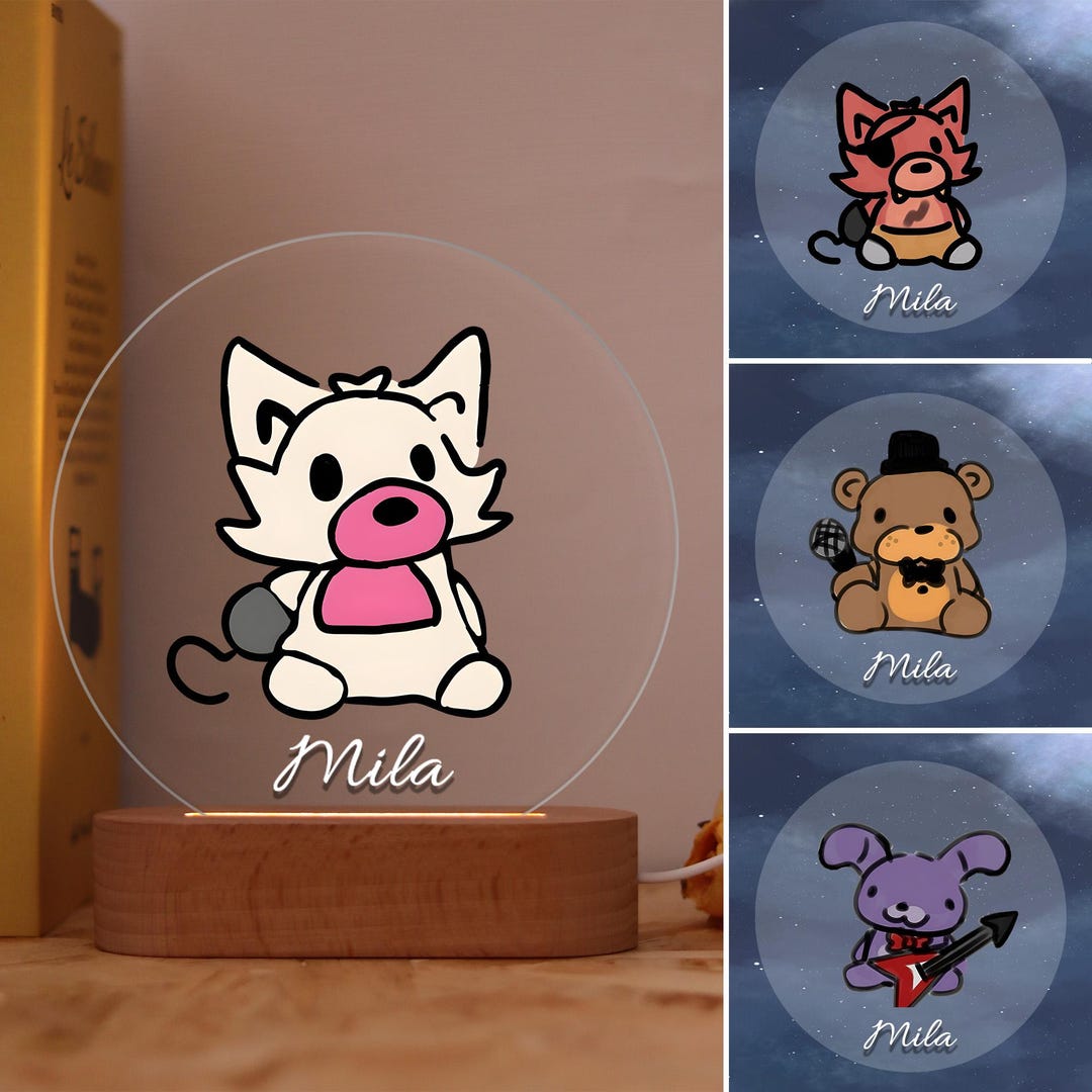 Custom FNAF Character Night Light,personalized Lamp With Foxy,mangle ...