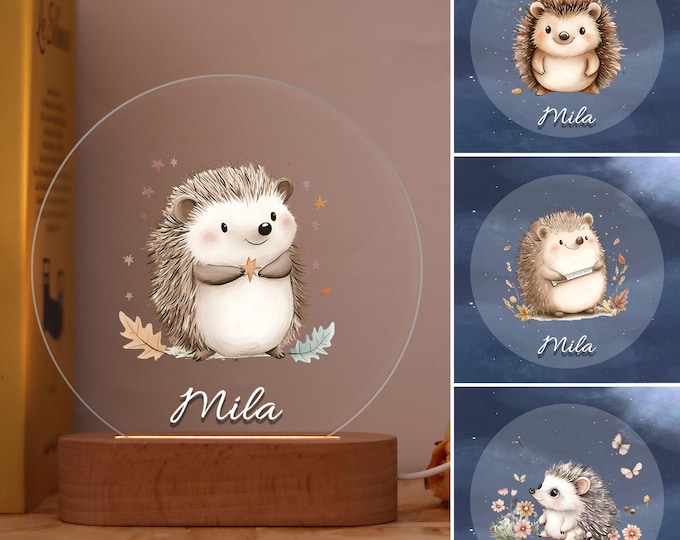NEW Garden Hedgehogs - Handmade Children Tall Night Light. - Etsy