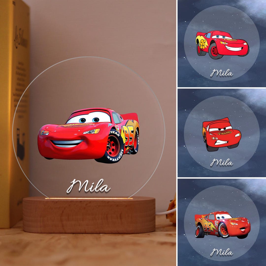 Custom Lightning Mcqueen Night Light,personalized Lamp With Various ...