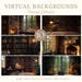 Vintage Library Zoom Background Bookshelf Virtual Backdrop for Video ...