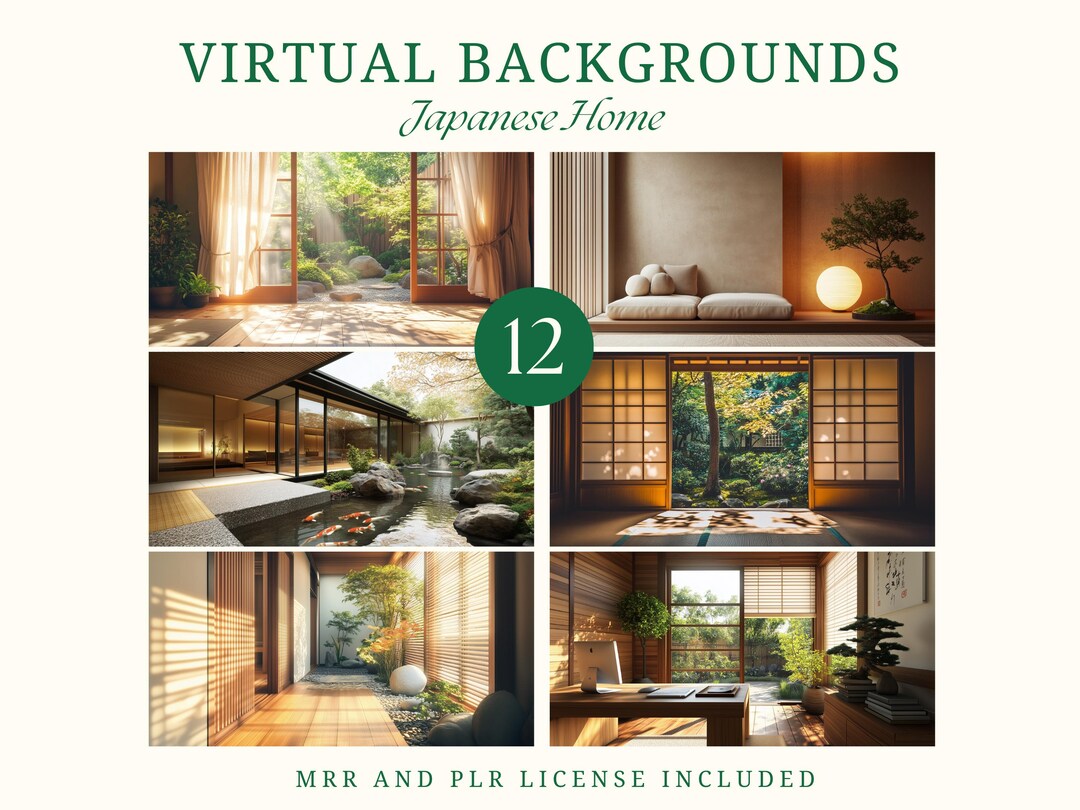 Japanese Home Zoom Background Zen Style Backdrop Japanese Virtual ...