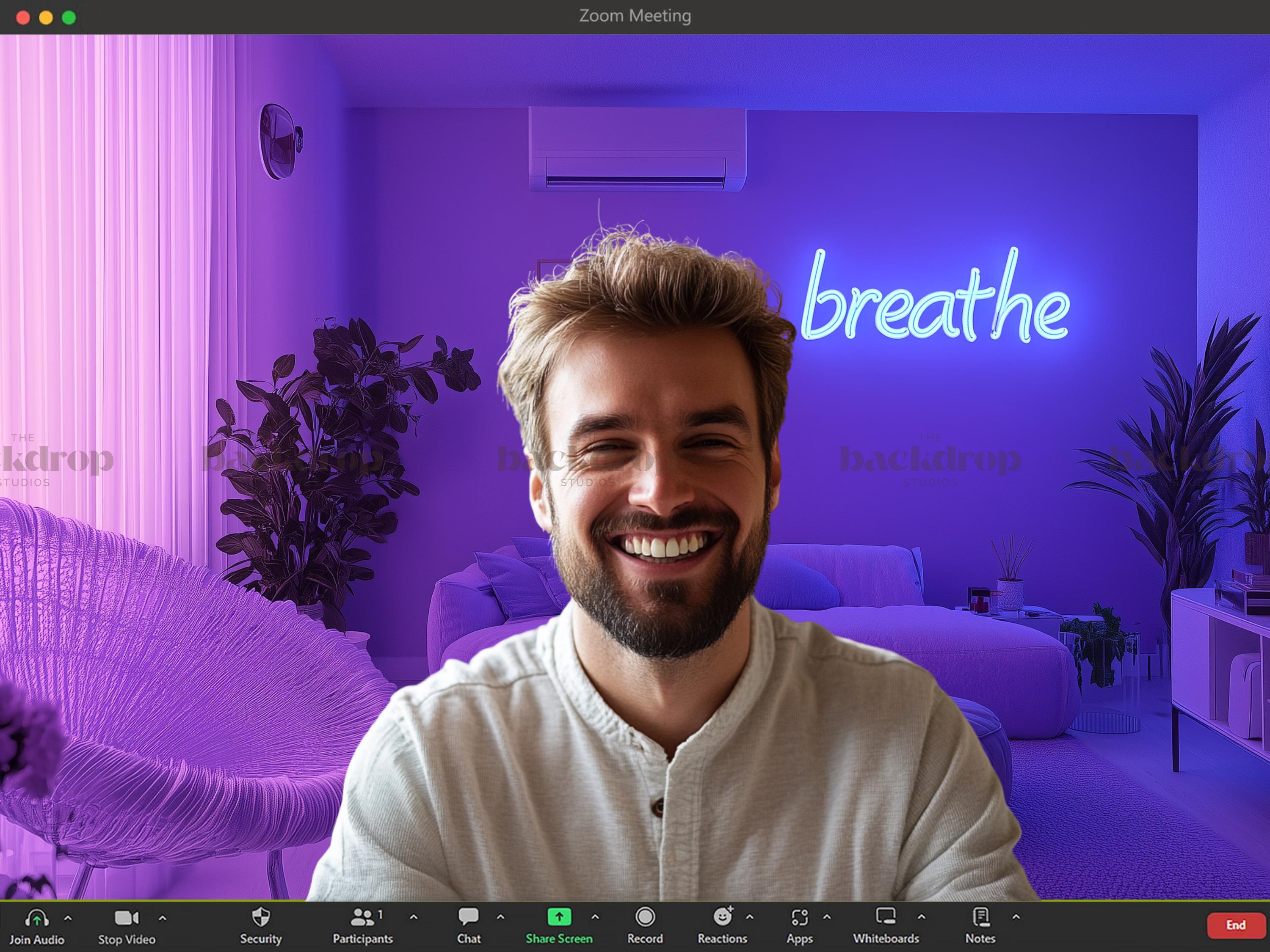 Retro Zoom Background Virtual Office Backdrop Video Call Background for ...