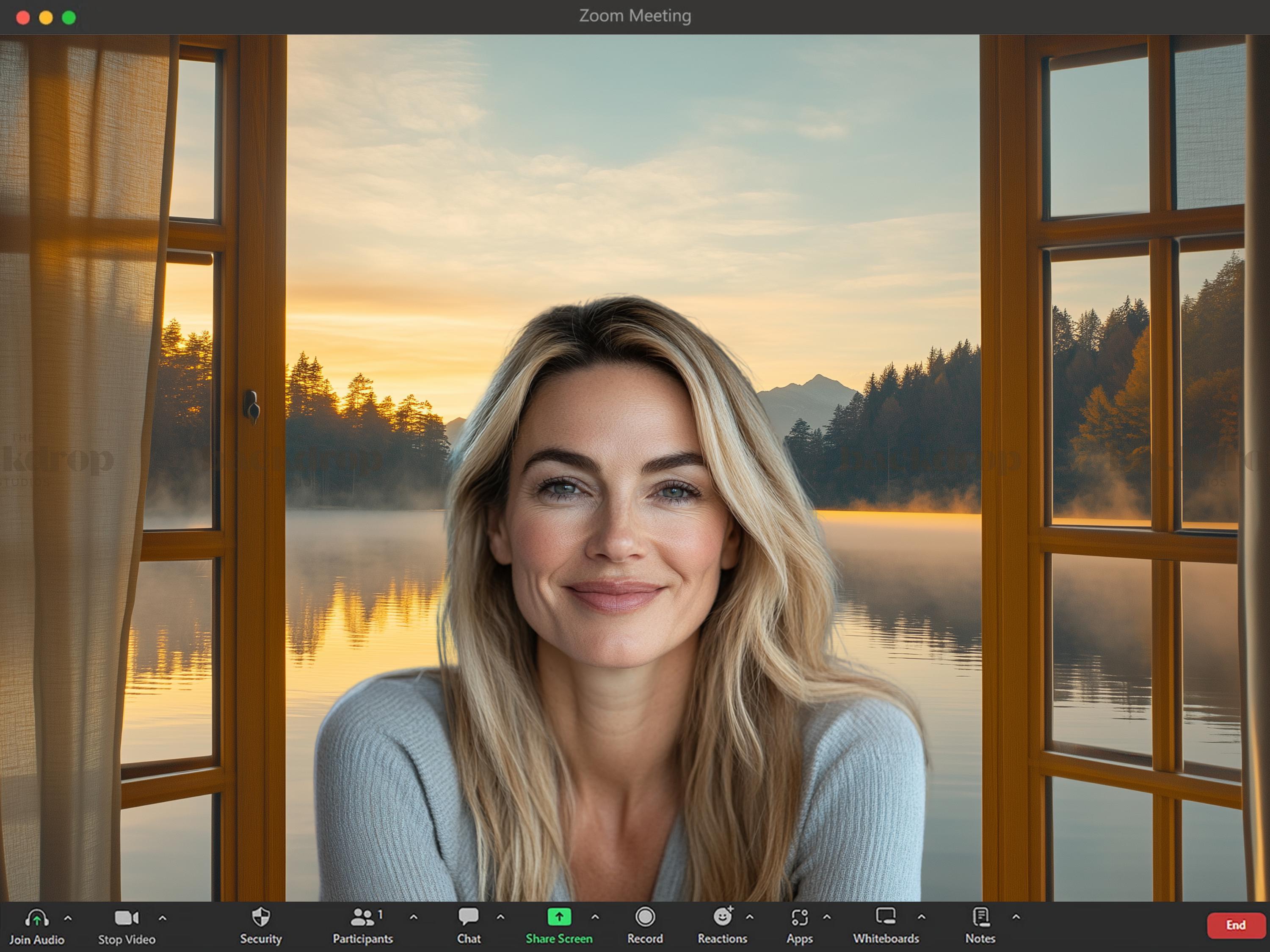 Lake House Zoom Background Virtual Office for Meetings Cozy Cabin ...