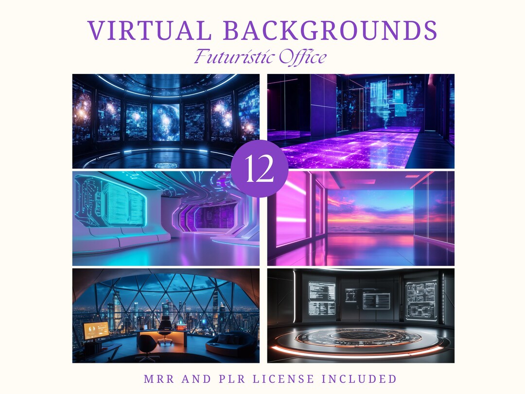 Futuristic Zoom Background Virtual Sci-fi Digital Backdrop With Neon ...