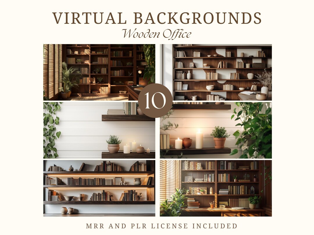 Wooden Office Zoom Background Work From Home Backdrop Virtual ...