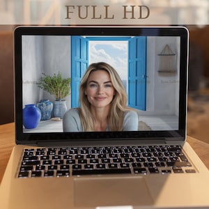 Greek Home Zoom Background Mediterranean Background Virtual Background ...