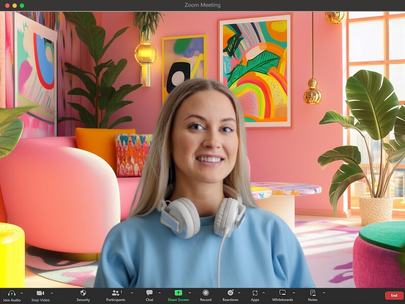 Retro Zoom Background Virtual Backdrop Photos Video Call Digital ...