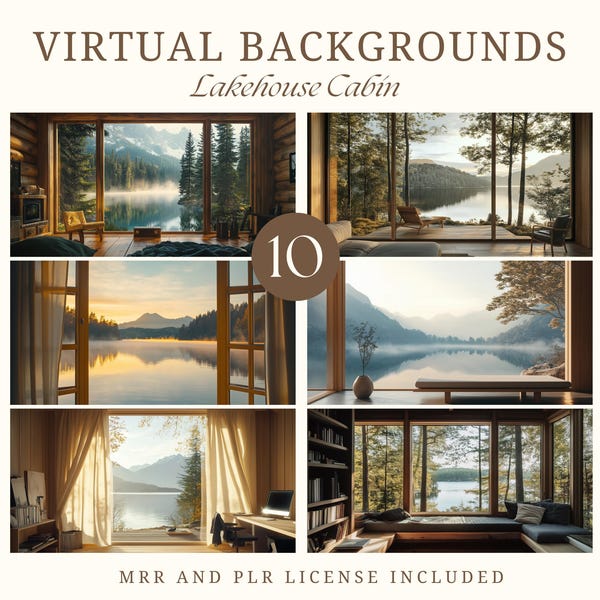 Virtual Background Teams Mountain Office - Etsy